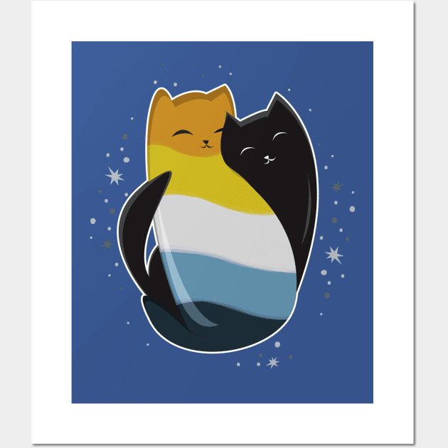 Aroace Cat LGBT Asexual Aromantic Pride Flag - Aroace - Posters and Art Prints | TeePublic